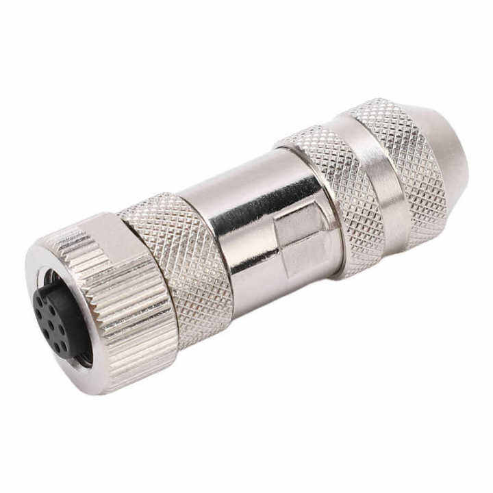 M12 Sensor Connector 8 Pin IP67 Waterproof Cold Pressing Female ...