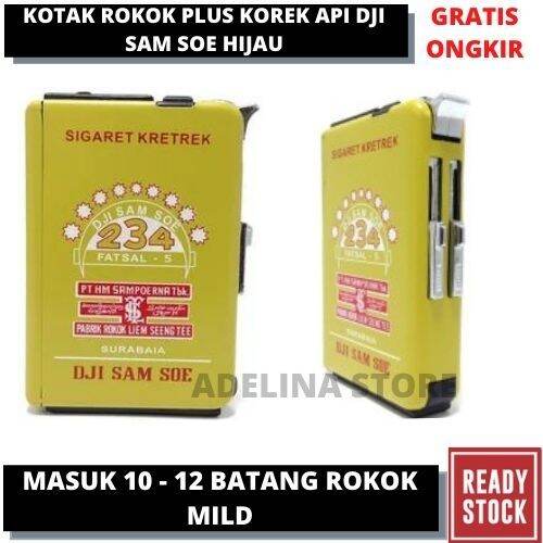 Kotak Rokok + Korek Api Dji Sam Soe Rokok Pendek - Kuning / kotak rokok ...