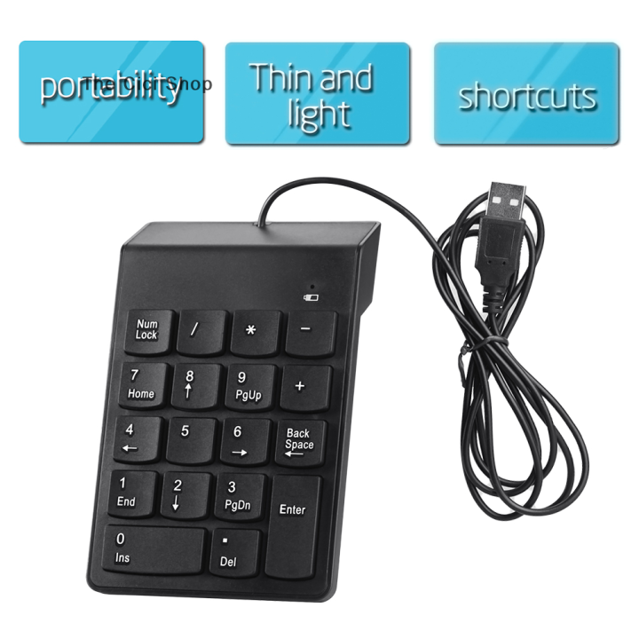 [The Cici Shop] USB Number Pad Numpad Numeric Keypad 18 Keys Keyboard ...