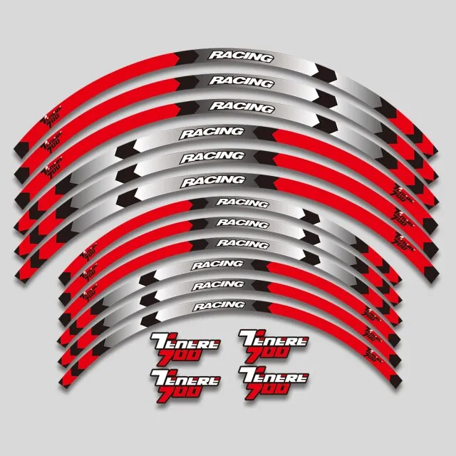 High Quality 12 Pcs Fit Motorcycle Wheel Sticker Stripe Reflective Rim ...