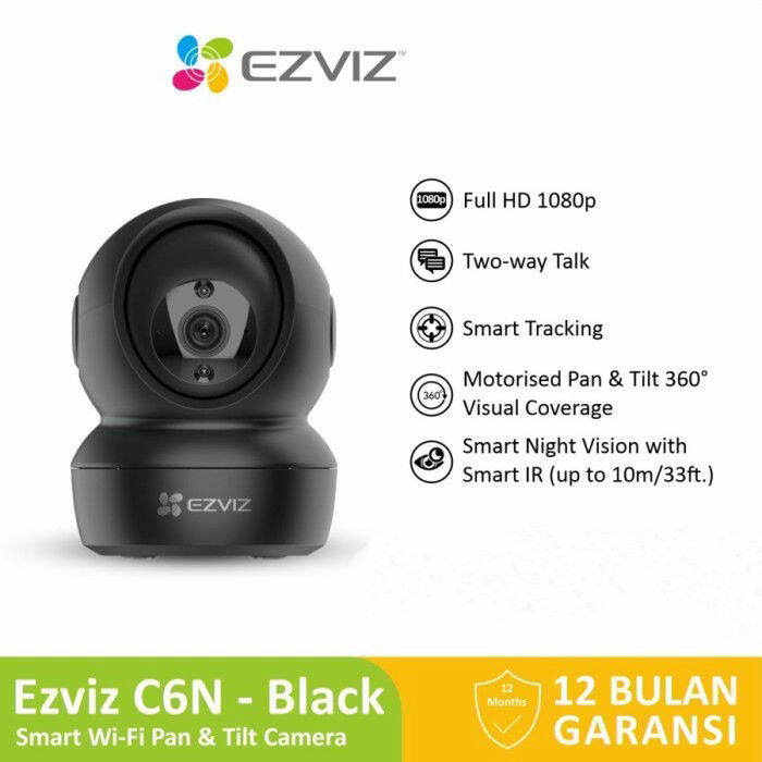 Ezviz C6N 2MP Black Smart Home Wifi IP Camera CCTV Indoor 1080p ...