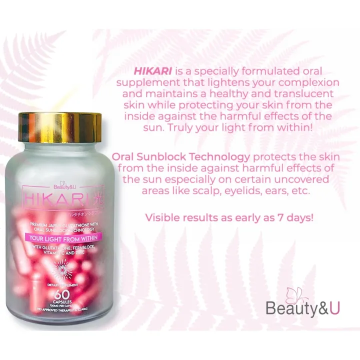 Hikari Premium Japan Glutathione 60capsules WITH VITAMIN C ZINC with ...