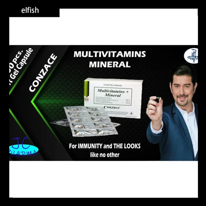 elfish CONZACE Multivitamins and Minerals 30 Softgel capsules | Lazada PH