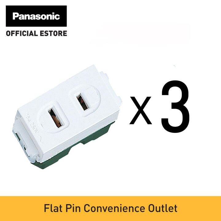Panasonic WEG1001-5 Flat Pin Convenience Outlet - 3 pieces | Lazada PH