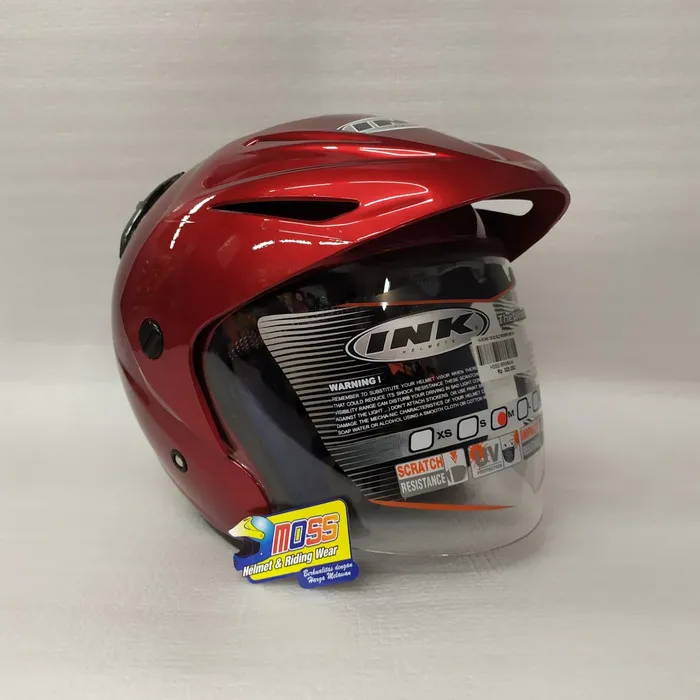 Helm INK CX 22 CX22 Solid Polos Merah Marroon Halfface Original ...