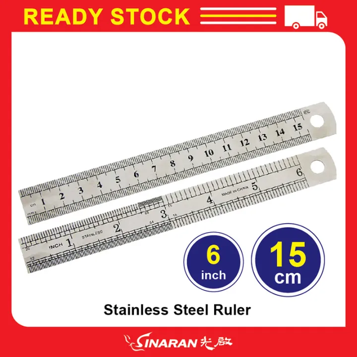 Stainless Steel Ruler : 6" (15cm) 2pcs | Lazada