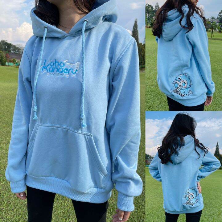 Hoodie Kobo Kanaeru Chibi Embroidery Sky Blue Hololive Premium Unisex ...