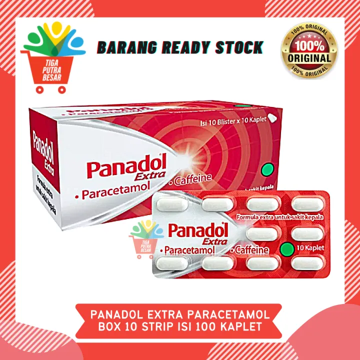 PANADOL MERAH EXTRA PARACETAMOL 500 MG BOX 10 STRIP ISI 100 KAPLET ...