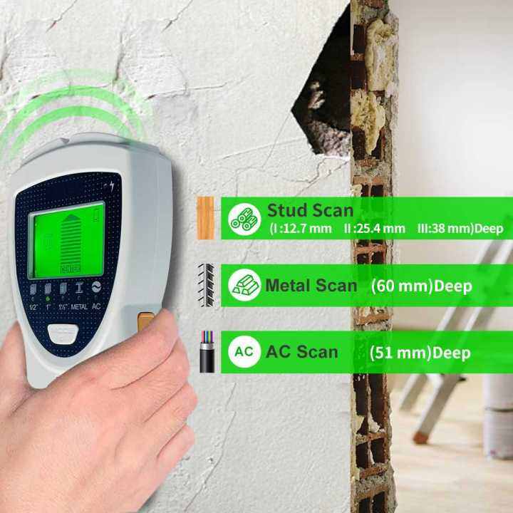 Detektor Pendeteksian Logam Di Dinding Rumah Atau Kayu 5 In 1 Wall ...