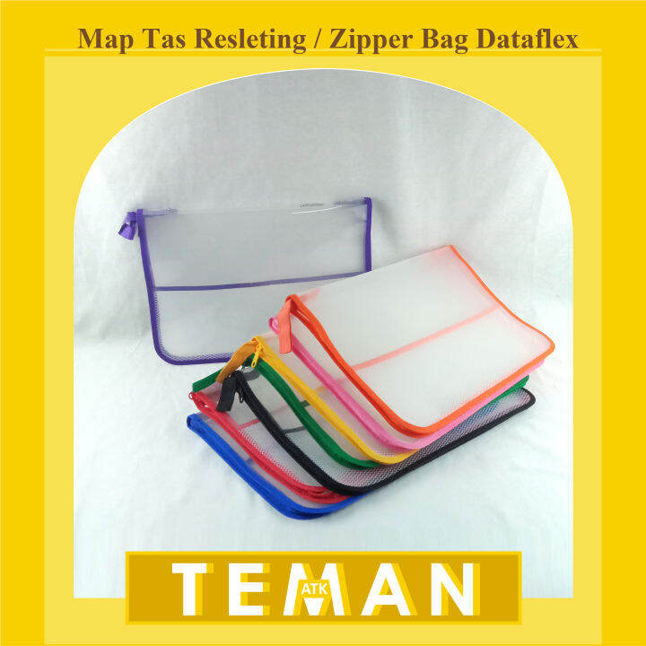 [teman Atk] Map Plastik Tas Resleting Zipper Bag Folio Dataflex Df