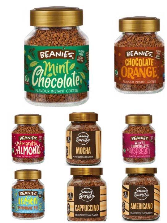 Beanies instant Coffee Net:50g. พร้อมส่งกาแฟคั่วหอม มีหลายรสชาติ สินค้า ...