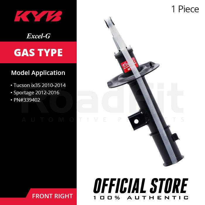 KYB Excel-G Gas Shock Absorbers for Hyundai Tucson ix35 2010-14, Front Right, 1 Piece PN#339402 ...