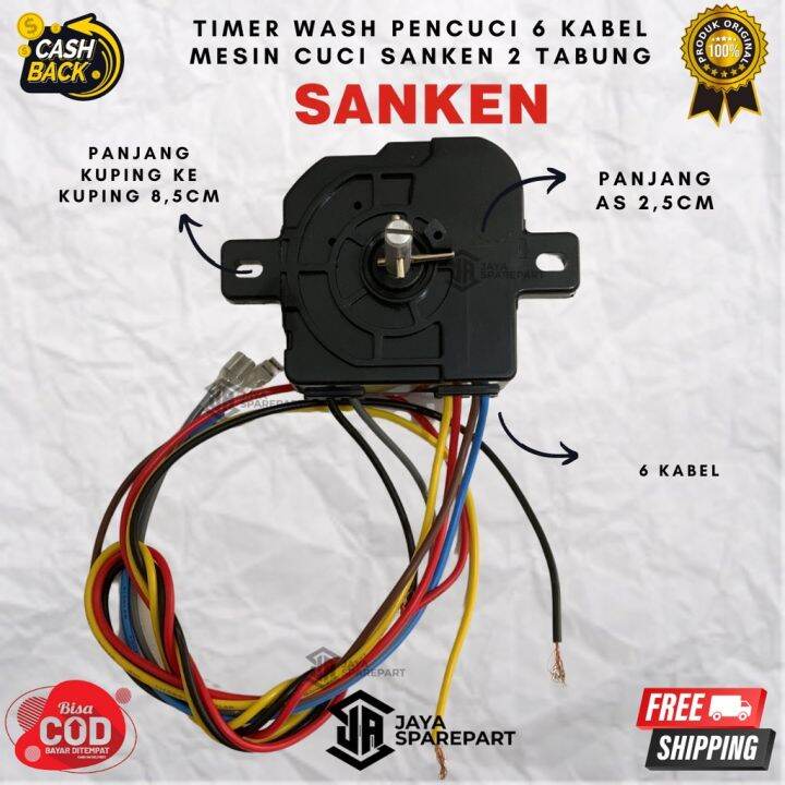 Timer Wash Pencuci 6 Kabel Mesin Cuci SANKEN 2 Tabung | Lazada Indonesia