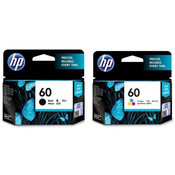 HP 60 Black and Tri-color Original Ink Cartridge (CC640WN) Printer inks ...