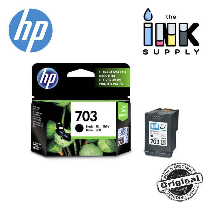 HP Original Ink 703 Black HP703 Cartridge Ink for HP Deskjet D730 ...