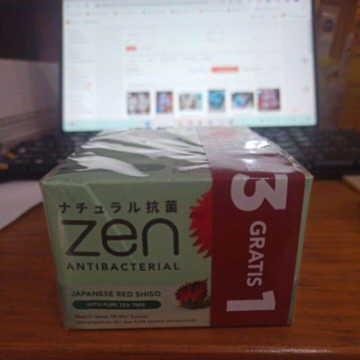 Zen Sabun Mandi Batang Japanese Red Shiso with Pure Tea Tree isi 4 ...