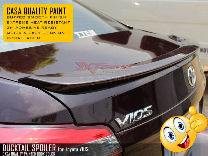 oyota Vios 2013-2017 Ductail Rear Bumper Spoiler Glossy Black Body ...