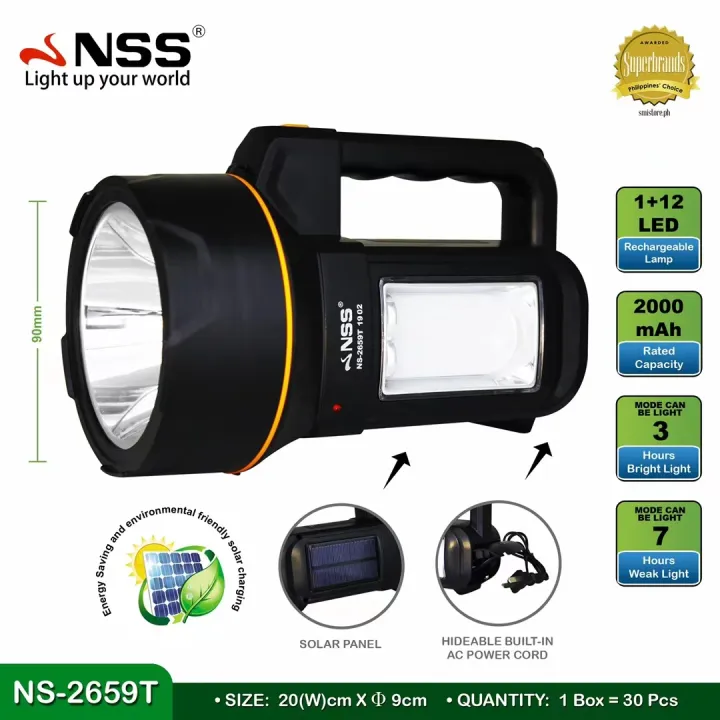 Heavy Duty LED Rechargeable Searchlight Glare Flashlight Emergency ...