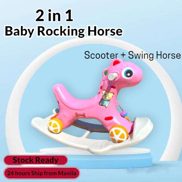 2in1 Rocking Horse Rider Push Rocker Pony Toys with Music and Lights ...