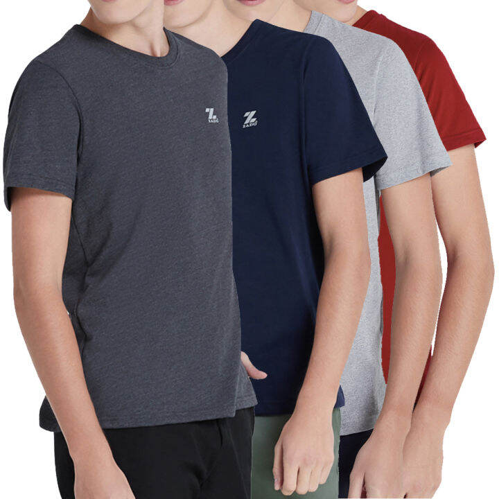 ZAZIO เสื้อยืดคอกลมชาย เสื้อยืดสีพื้น รุ่น Z1 เสื้อใส่เที่ยว อยู่บ้าน ...