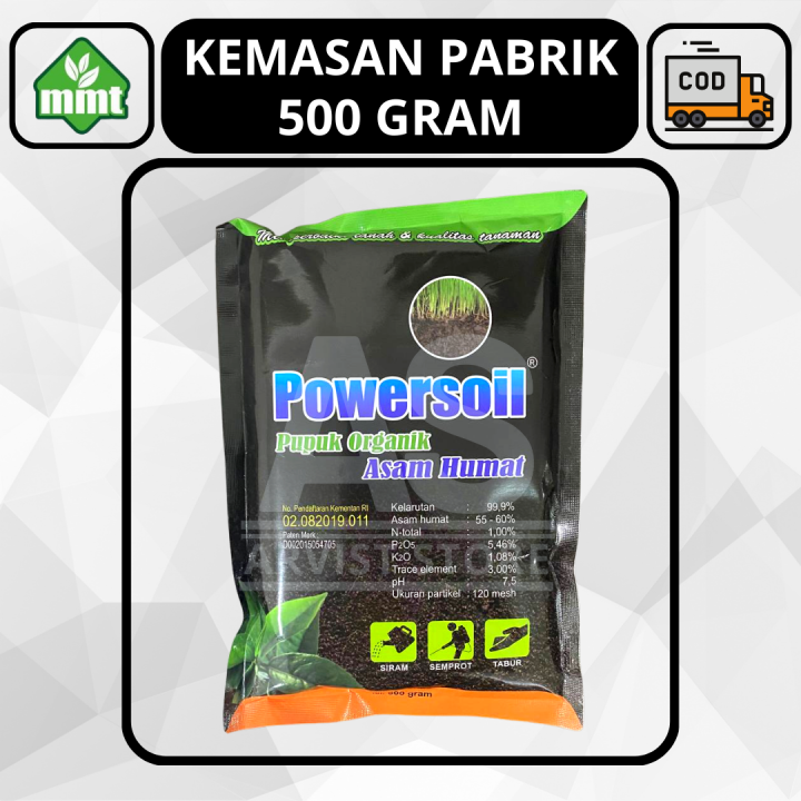 POWERSOIL Pupuk Organik Asam Humat 500 Gram Kemasan Pabrik Pembenah Penyubur Tanah Humic Acid ...