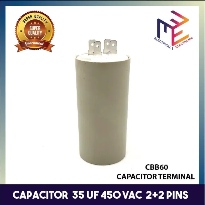 Capacitor 35uf 450VAC Non Polar Motor Run Round Capacitor 5% CBB60 ...