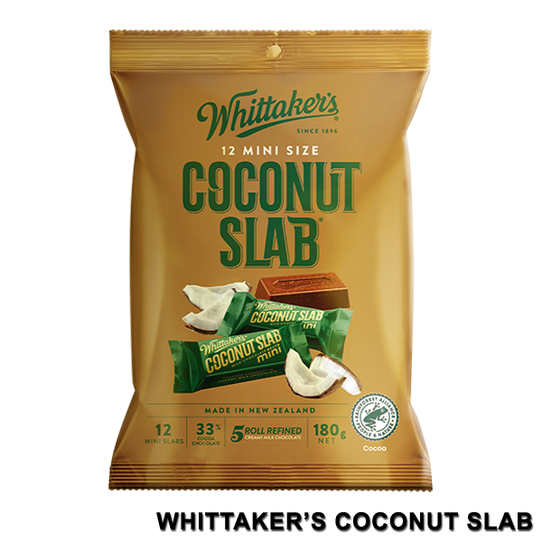 Whittaker's Coconut Chocolate Slab 180g (12 mini slab) | 33% Cocoa | Lazada