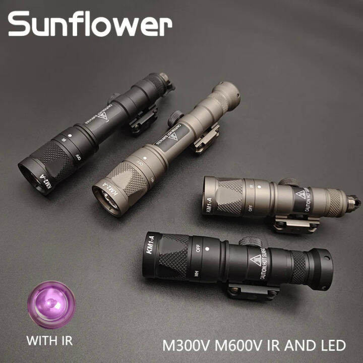 Surefir m300v m600v IR light and white LED light flashlight weapon ...