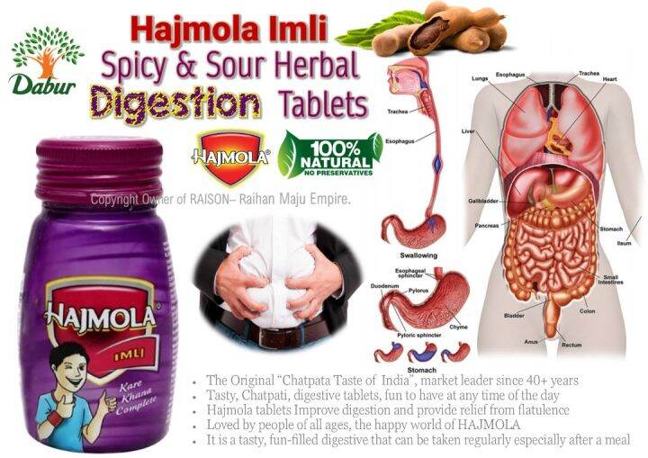 Dabur Hajmola 120 Tablets - Ayurvedic herbs Spicy & Sour Digestion ...