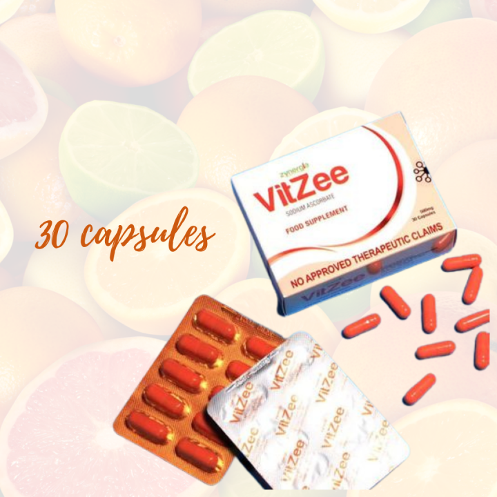 Zynergia Vitzee Sodium Ascorbate 500 mg 30 capsules per BOX ( 1 Box ...