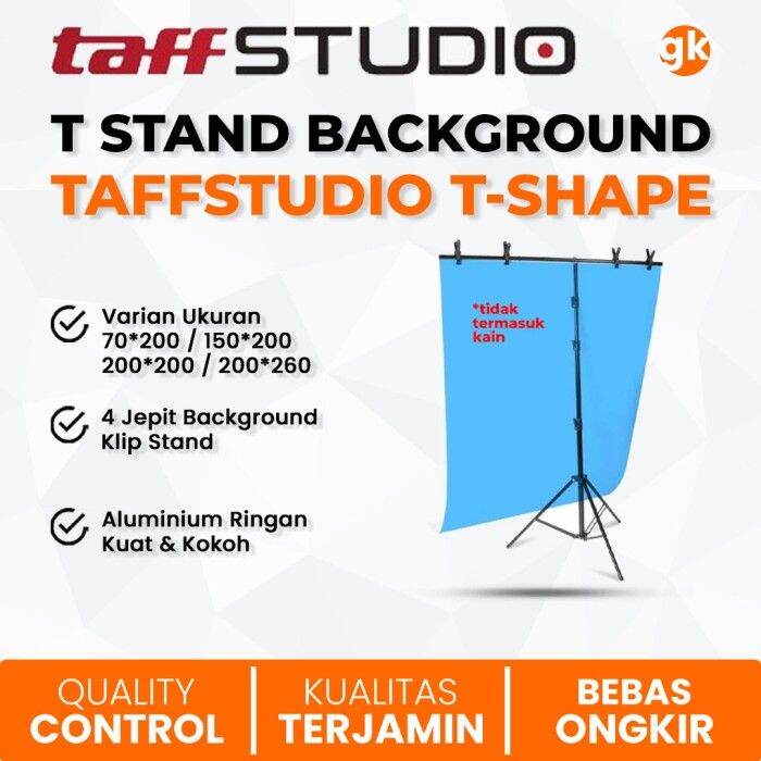 TAFFSTUDIO T Shape Stand Tiang Backdrop Background Photography + Clamp ...