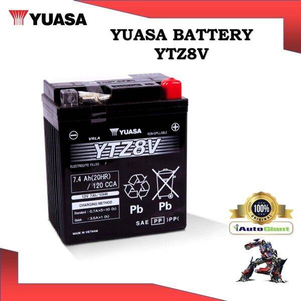 YUASA MOTOR BATTERY YTZ8V CB250/KLX450, HONDA R-25, XMAS | Lazada