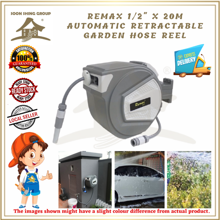 REMAX 1/2" X 20M Automatic Retractable Garden Hose Reel | Lazada