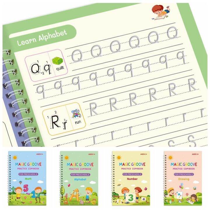APPREN Alphabet Groove Magic Practice Copybook Numbers Math Writing ...