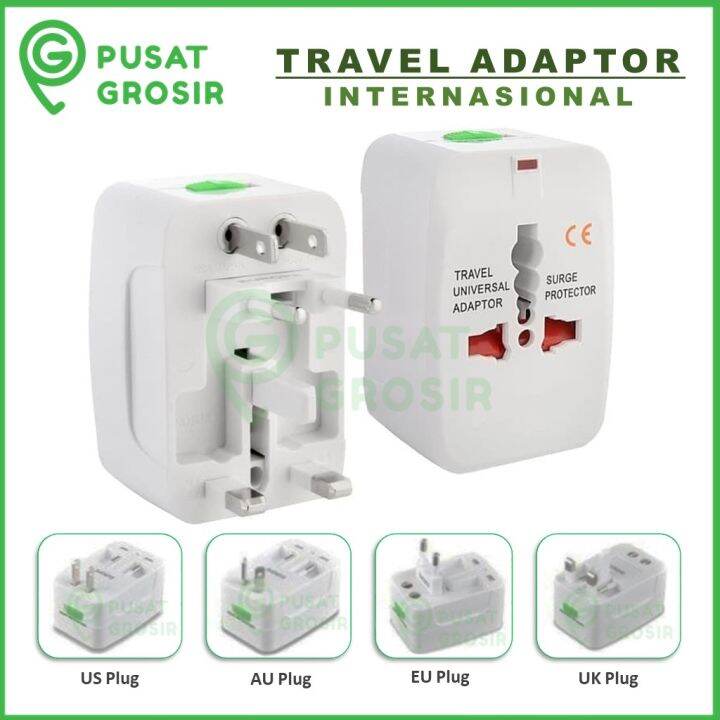 Travel Adaptor internasional colokan listrik universal steker all in1 ...
