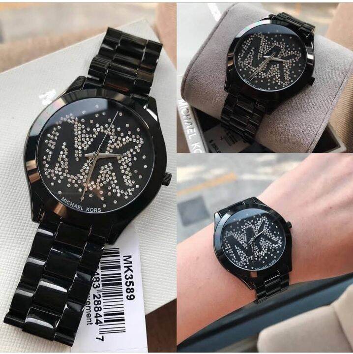 Guaranteed Original Michael Kors Slim Runway Black Dial Women's Watch ...