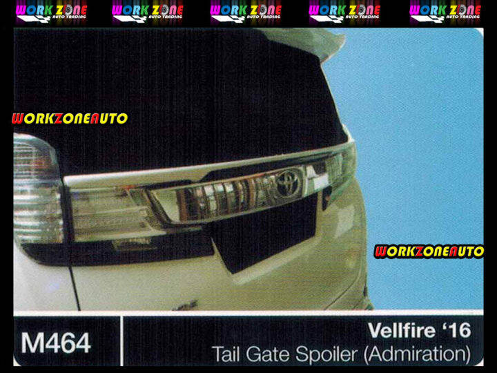 M464 Toyota Vellfire 16 Fiber Tail Gate Spoiler (Admiration) Body kit ...