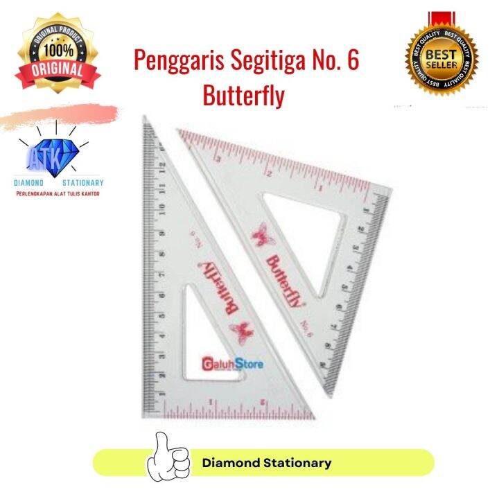 Penggaris Segitiga No. 6 Butterfly | Lazada Indonesia