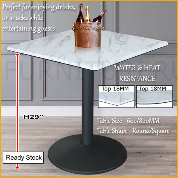Hard Board Marble Top with Imported Metal Trumpet Leg Dining Table ...