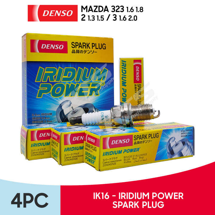 Denso IK16 Iridium Power Spark plug for Mazda 323 / 2 / 3 ( 4Pcs ) | Lazada PH