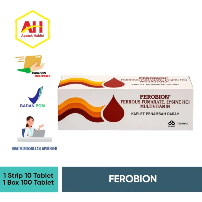 FEROBION PEROBION VEROBION BOX 100 TABLET OBAT ANEMIA DARAH RENDAH ...