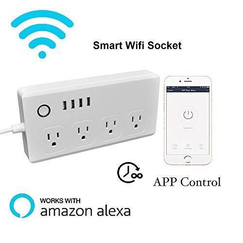 Tuya ปลั๊ก Wifi มีช่องจ่ายไฟ AC 4 ช่องและพอร์ต 4USB Wifi Smart Power ...