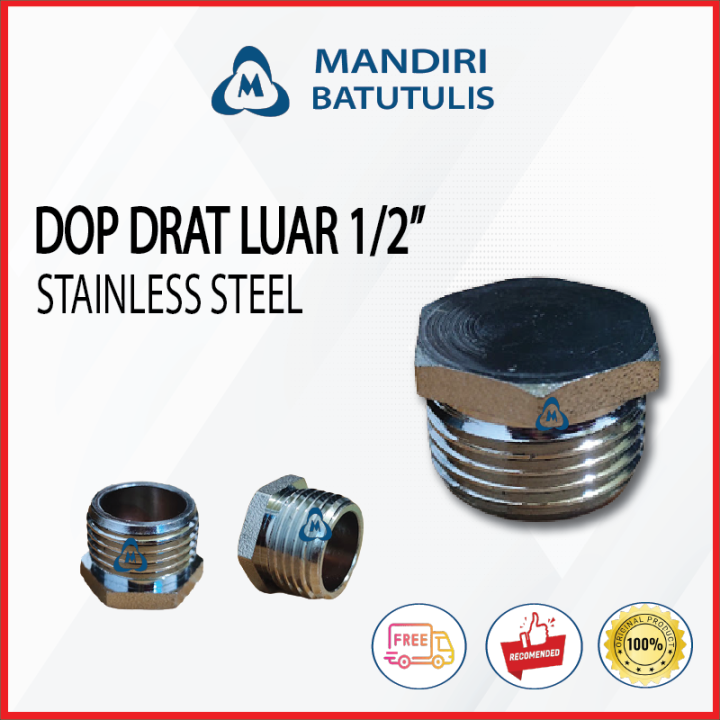 DOP Stainless drat Luar 1/2" inch - Penutup Saluran Pipa - End Plug | Lazada Indonesia