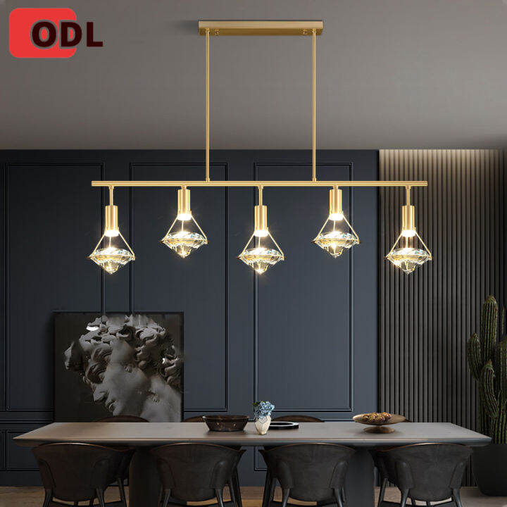 ODL Copper Luxury LED Chandelier Dining Room Island K9 Crystal Hanging ...