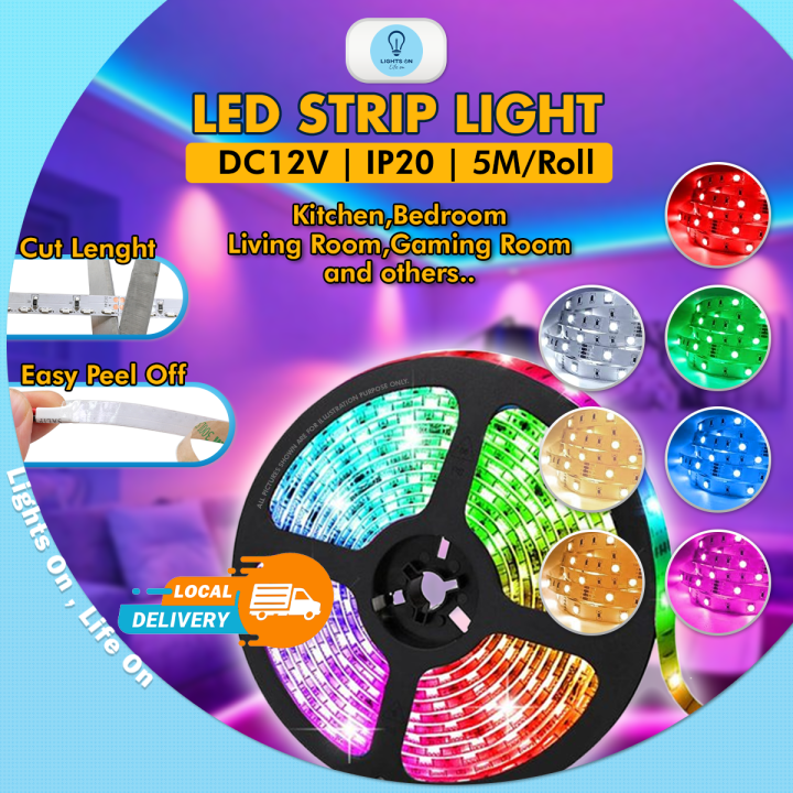 LED Strip Light 5M DC 12V Tape Lights Flexible Gaming Chair LED Living ...