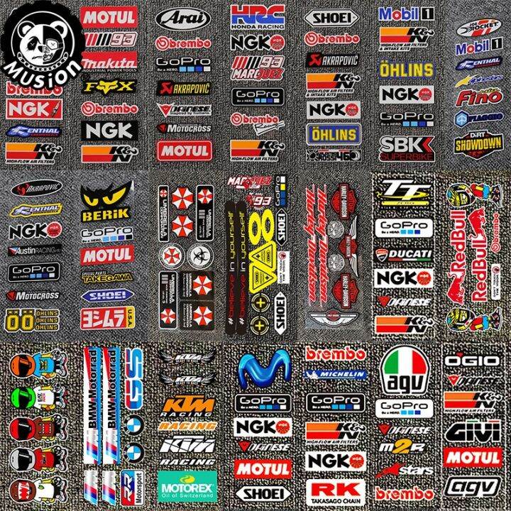 Waterproof Stickers Musion® Original Racing Sponsor Sticker Motorcycle ...