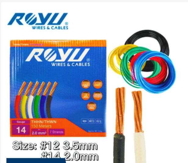 Royu Wire THHN/THWN-2 150m #12 3.5mm² #14 2.0mm² Stranded Electrical ...