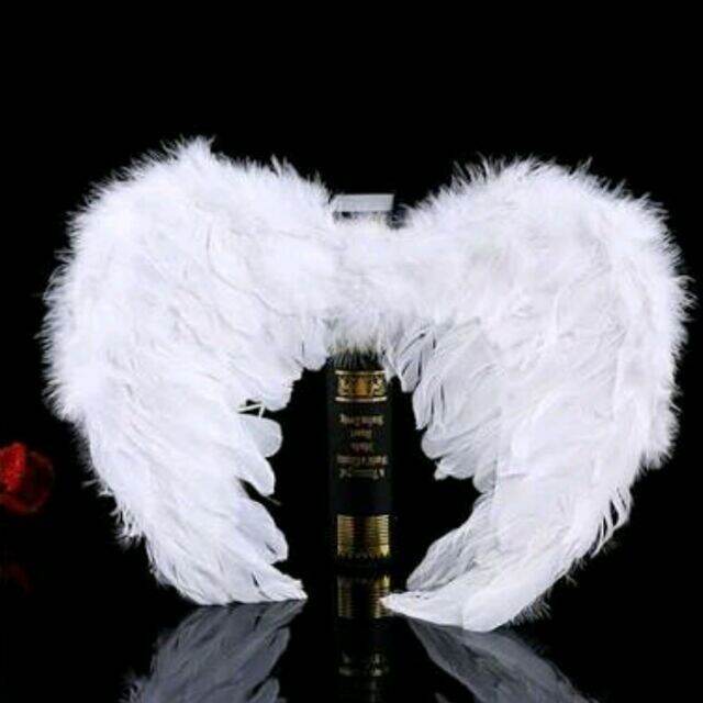 SMALL Size ONLY Angel White Wings - With Synthetic Feather Wings Sold ...