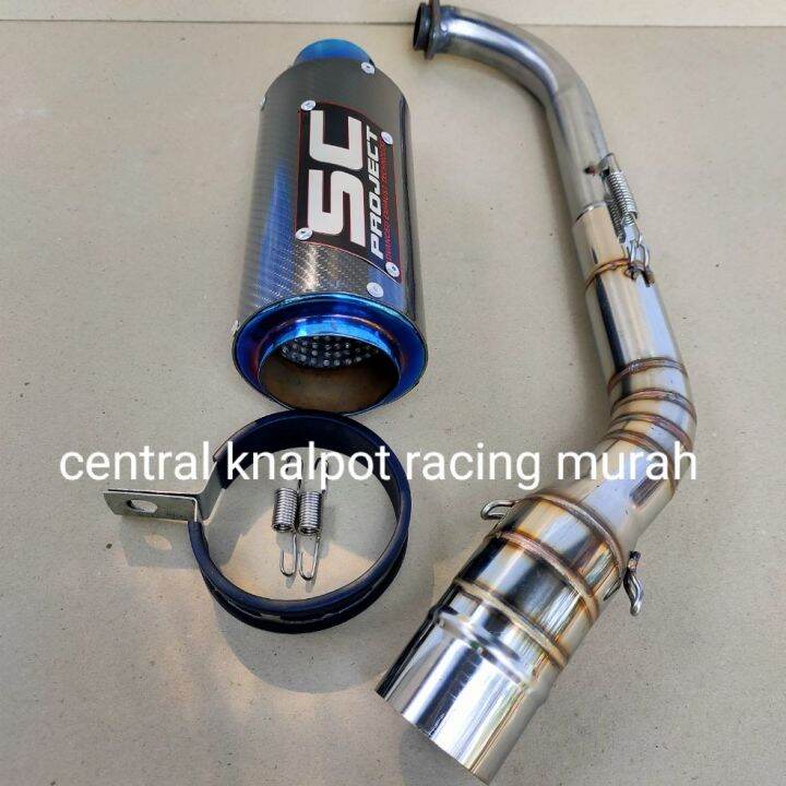 KNALPOT RACING SC PROJECT KARBON UJUNG BLUE FULL SYSTEM YAMAHA NMAX ...
