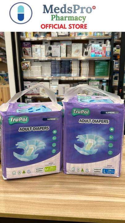 TRUPAL SUPREME ADULT DIAPERS SIZE M / L 10'S | Lazada